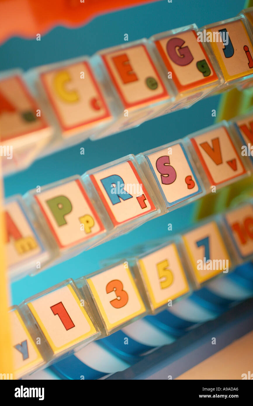 Alphabet and Number Blocks Stock Photo - Alamy