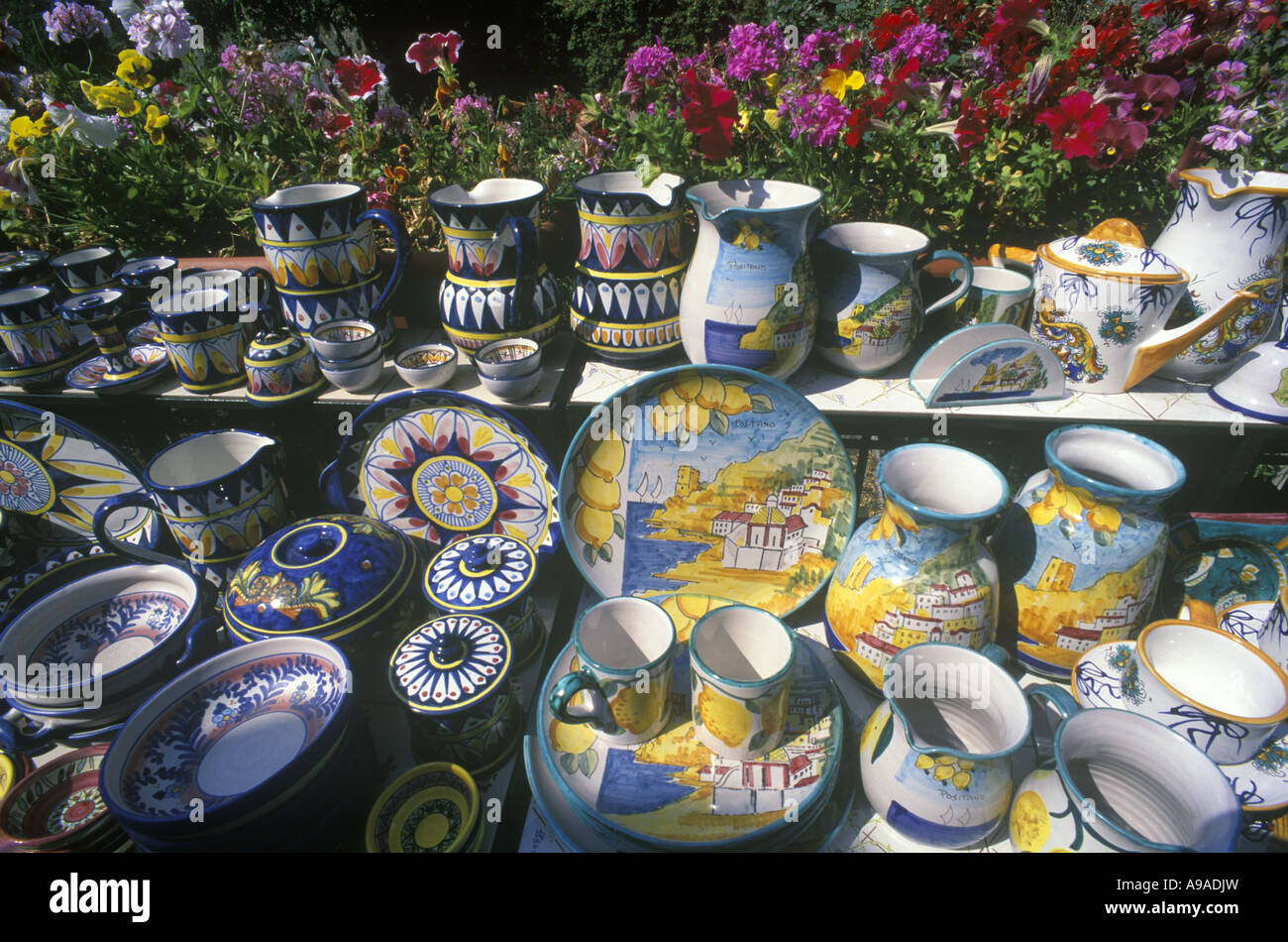 CERAMIC SOUVENIRS GIFTSHOP POSITANO AMALFI ITALY Stock Photo - Alamy
