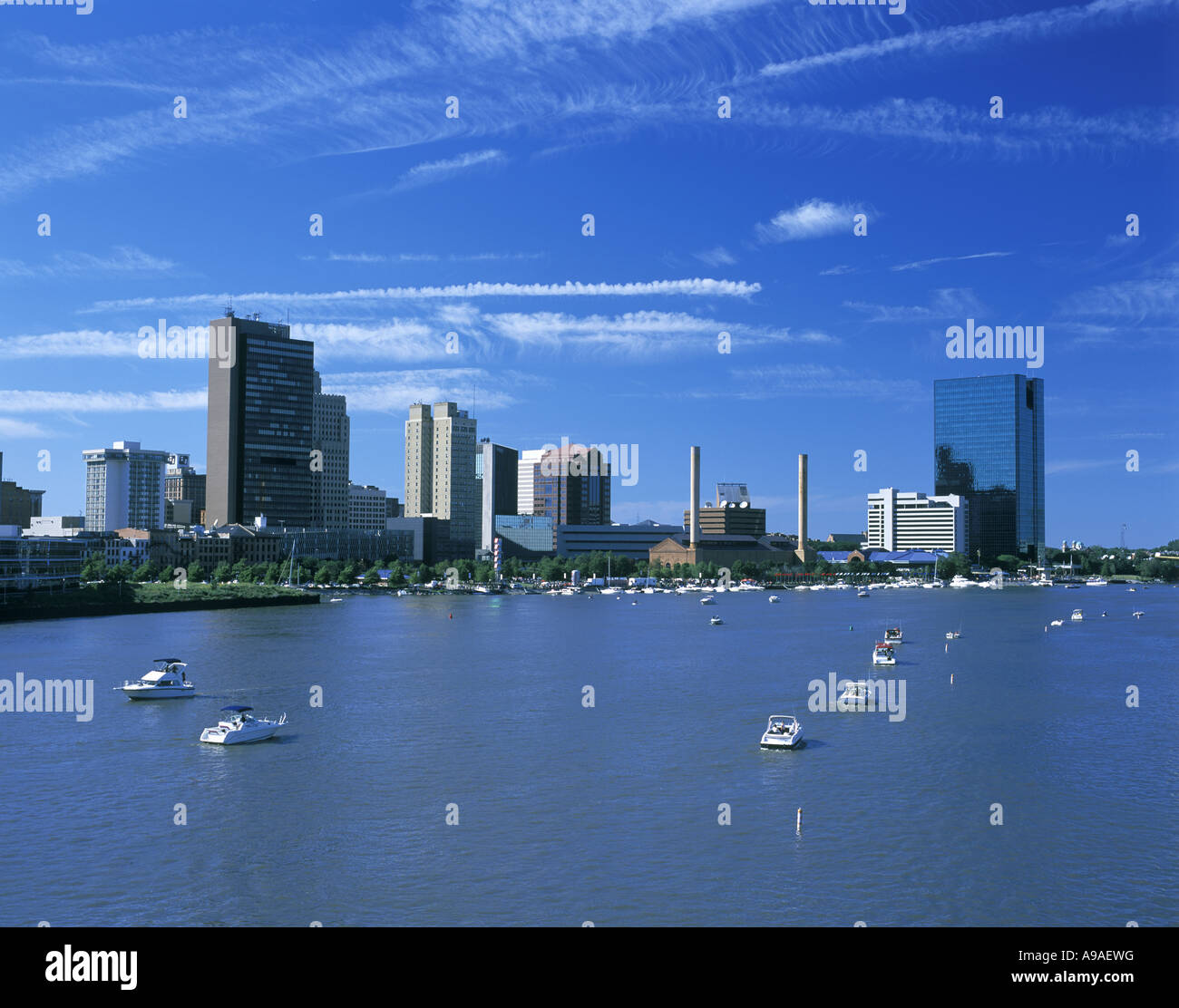 DOWNTOWN SKYLINE MAUMEE RIVER TOLEDO OHIO USA Stock Photo - Alamy
