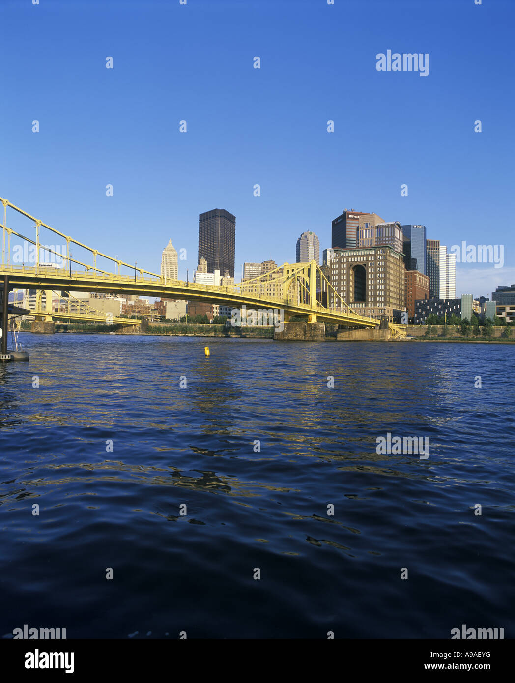 SEVENTH STREET BRIDGE DOWNTOWN SKYLINE PITTSBURGH PENNSYLVANIA USA ...