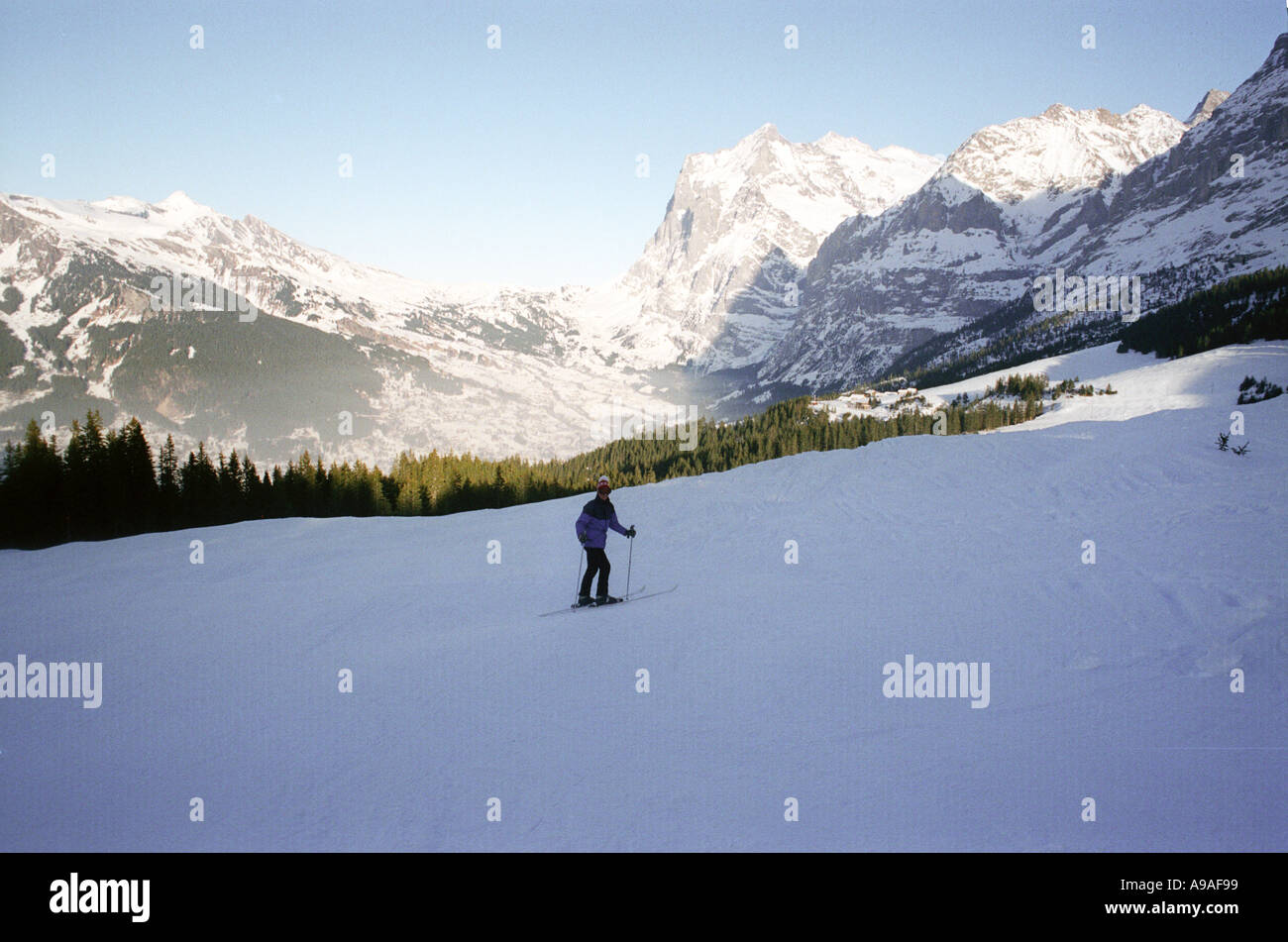 Alpine ski scene Stock Photo - Alamy