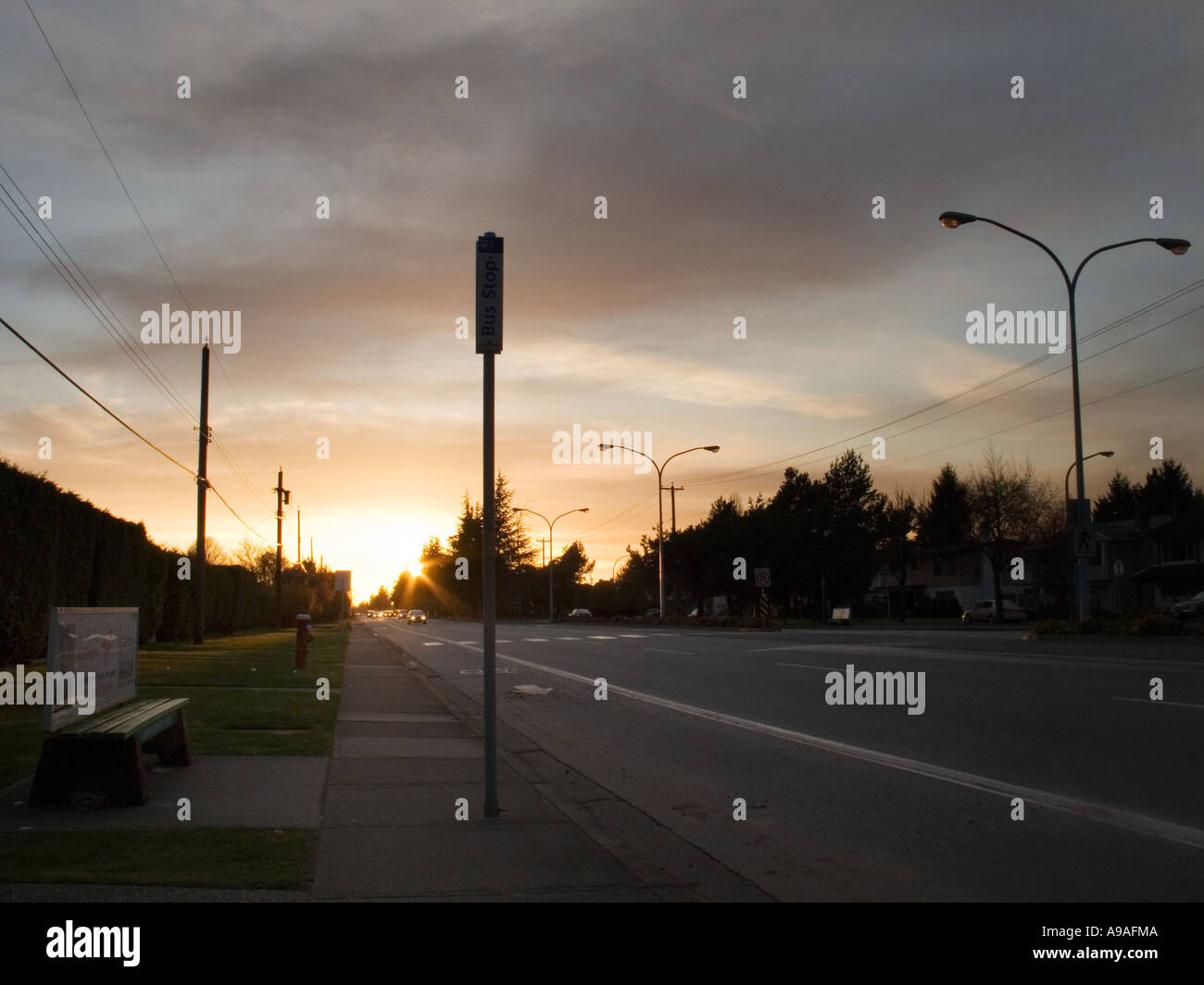 Canadian bus stop sign hi-res stock photography and images - Alamy