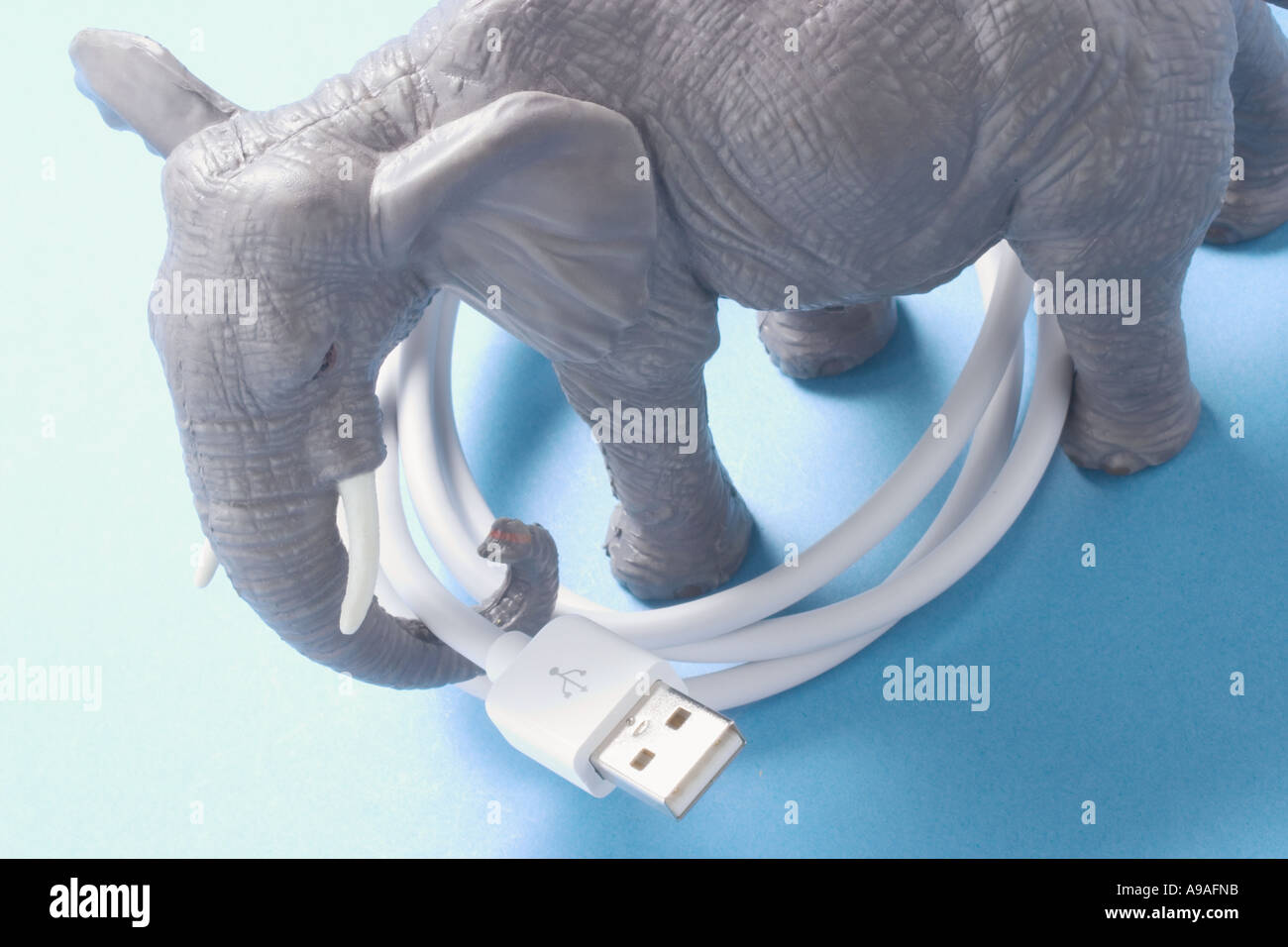 Toy Elephant with USB Cable Stock Photo - Alamy