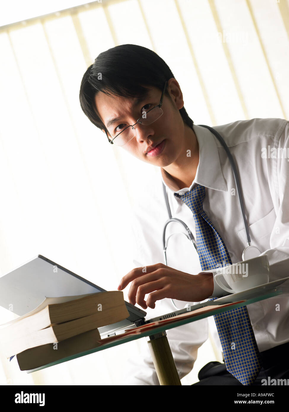 young medic at computor Stock Photo - Alamy