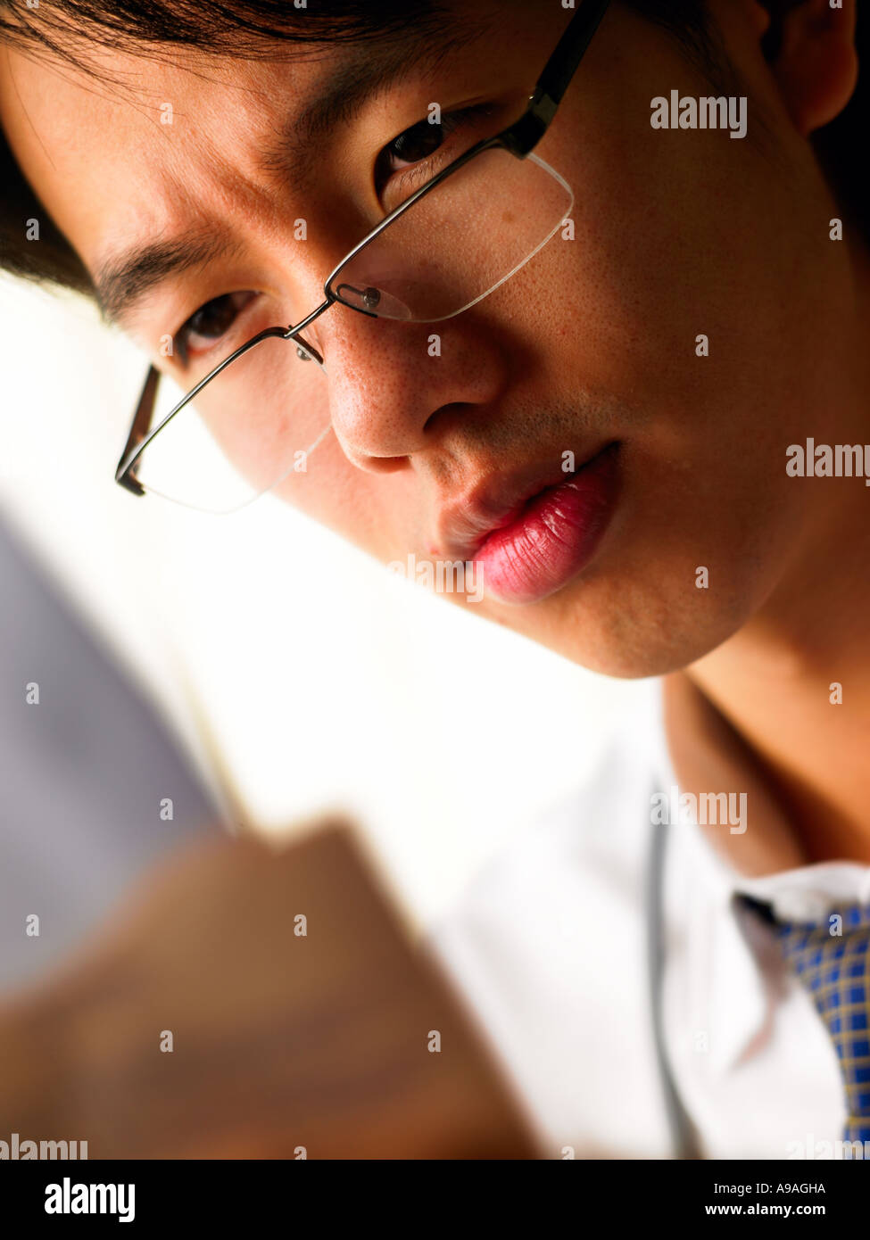 medic with case notes doctor sample Stock Photo - Alamy