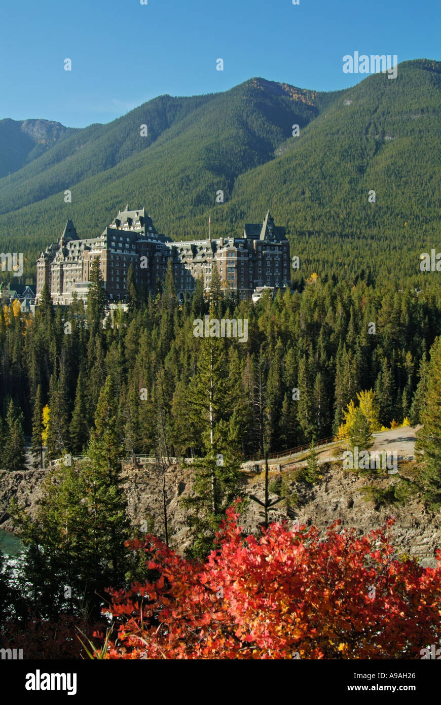 Famous Banff Hydro hotel outside Banff township Banff National Park ...