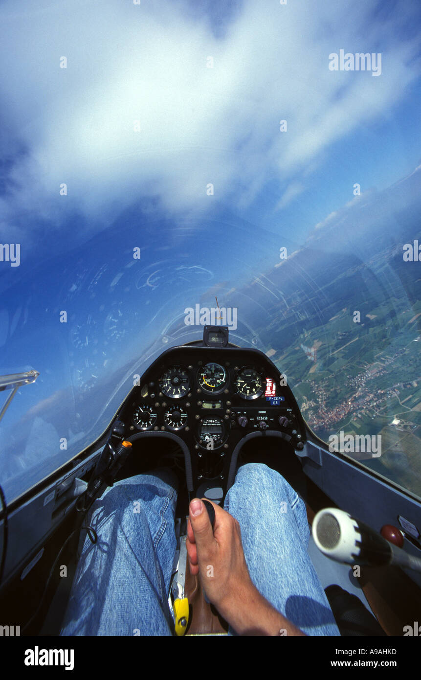 Aerian Leisure Glider Cockpit Stock Photo - Alamy