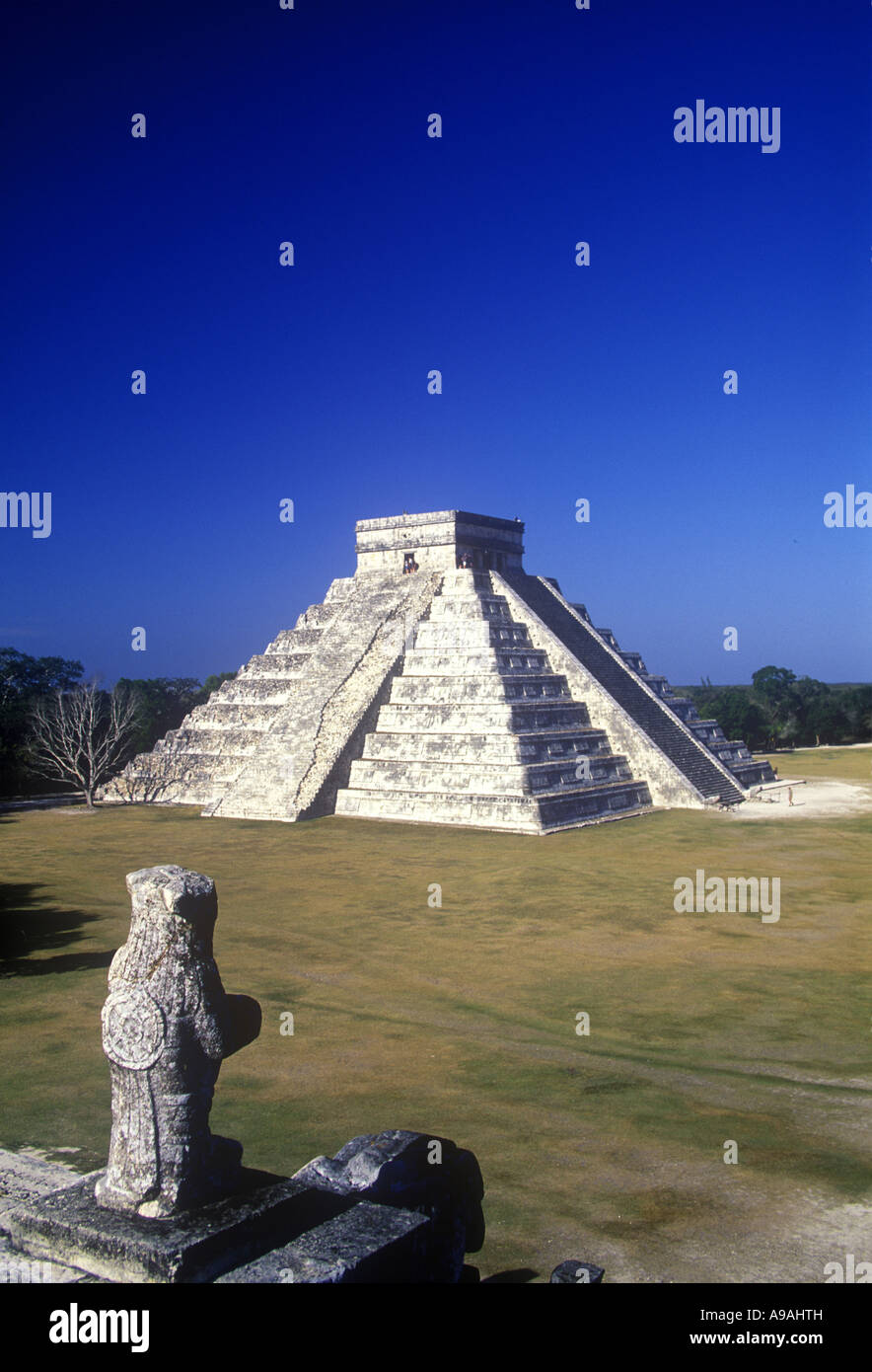 WARRIOR TEMPLE EL CASTILLO KUKULKAN PYRAMID CHICHEN ITZA MAYAN RUINS ...
