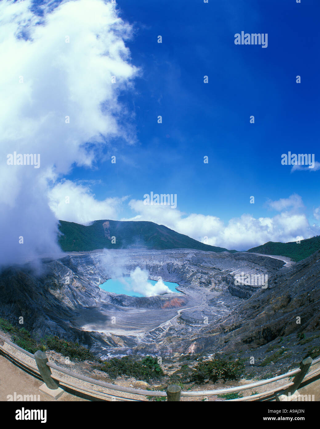 EDGE OVERLOOK POAS VOLCANO CRATER VOLCAN POAS NATIONAL PARK COSTA RICA ...