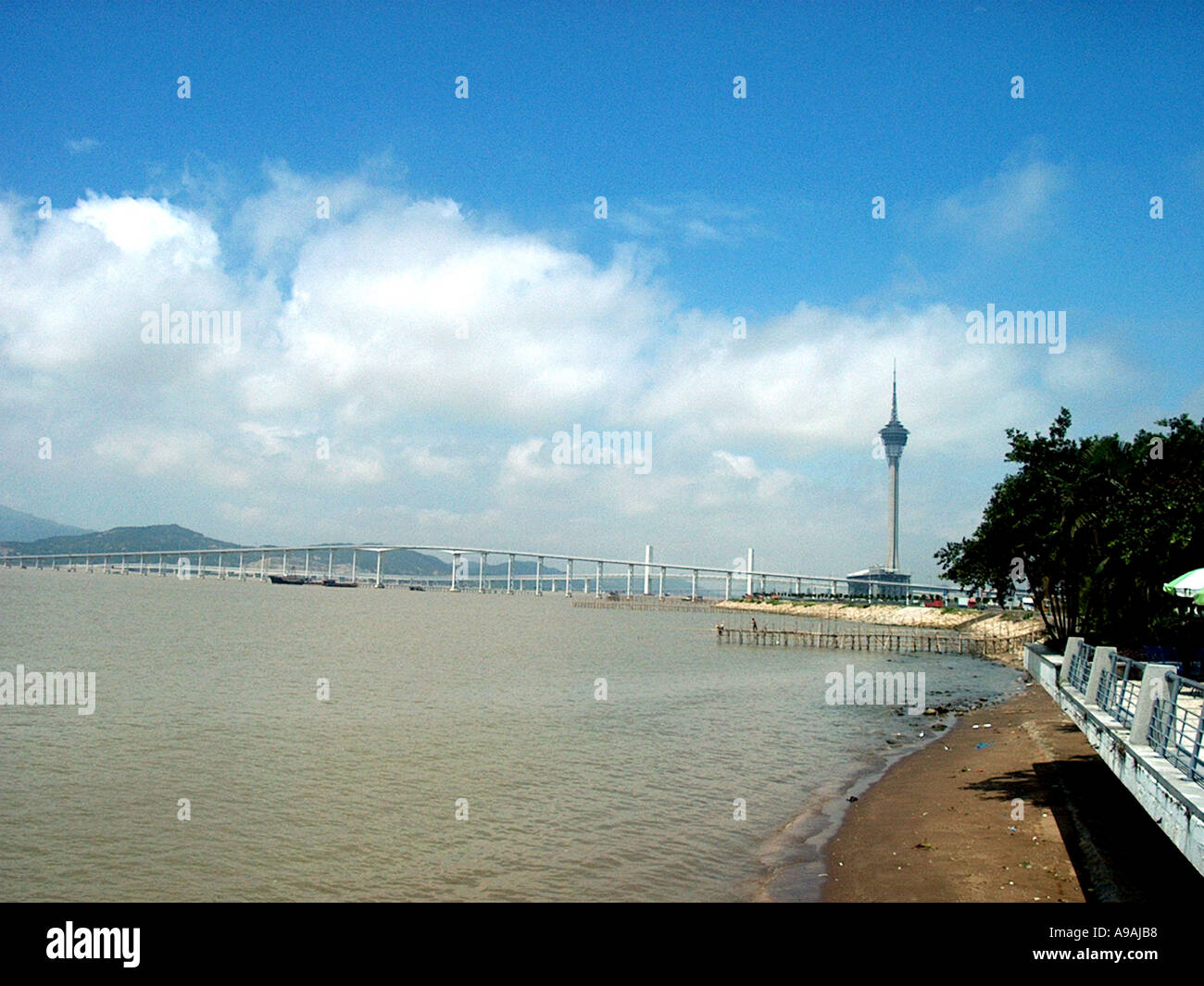 Macau Bridge and Tower Stock Photo - Alamy