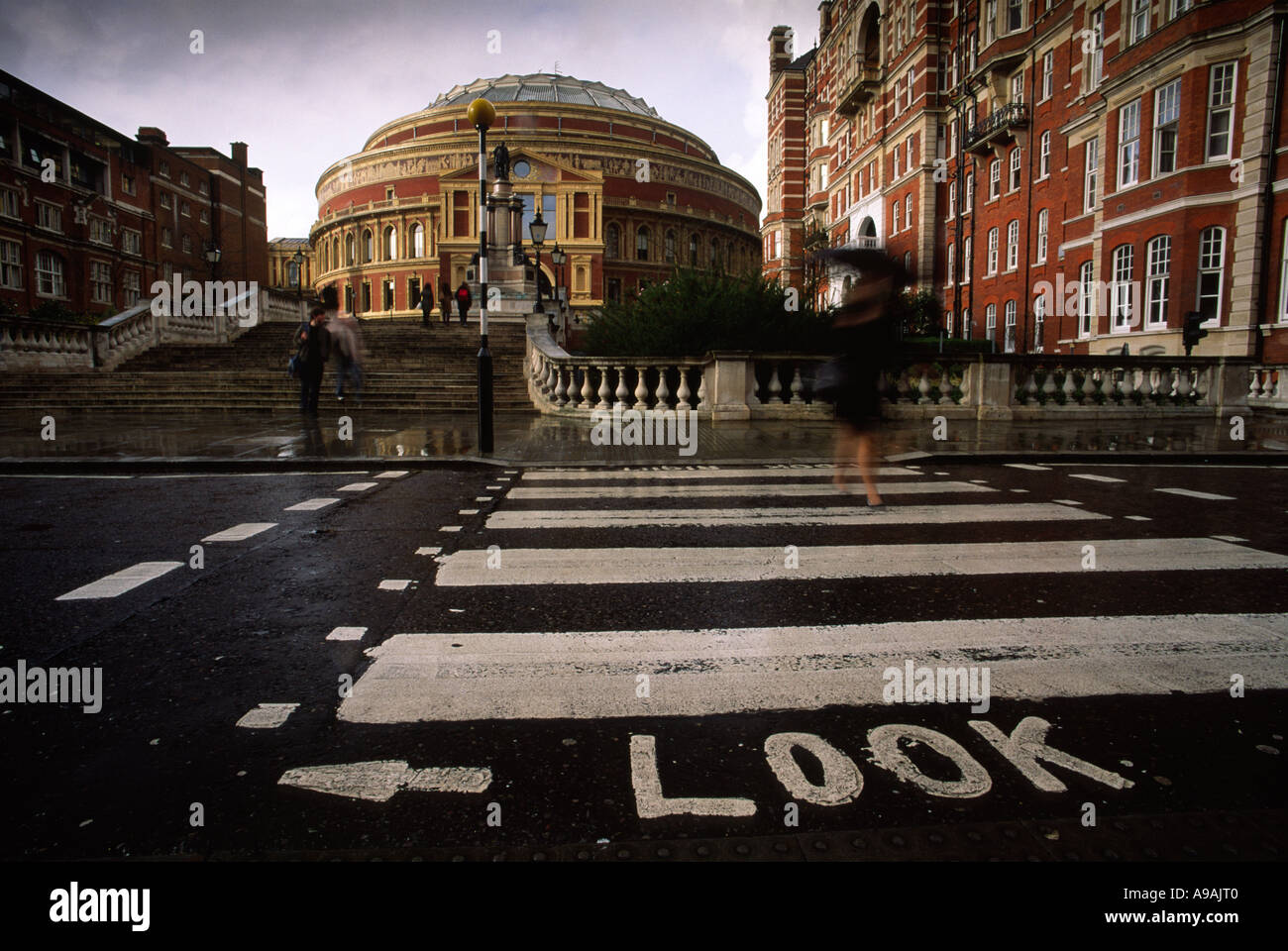 Zebra crossing leading to The Royal Albert Hall in London city England ...