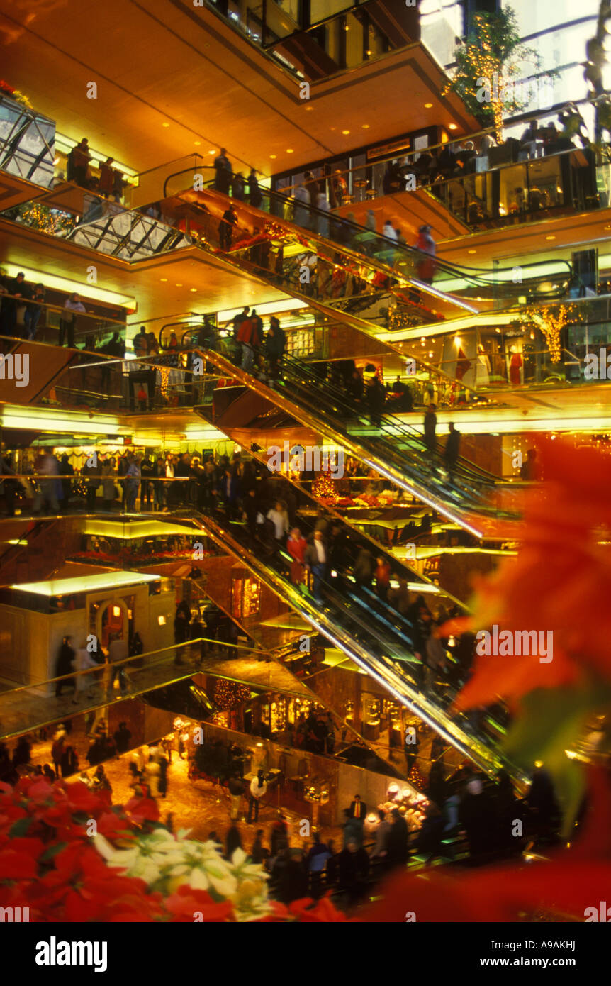 ESCALATORS CHRISTMAS TRUMP TOWER FIFTH AVENUE MANHATTAN NEW YORK CITY ...
