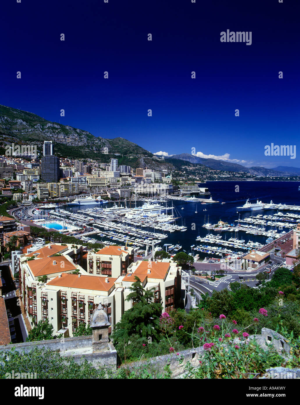 PORT HERCULES MONTE CARLO SKYLINE PRINCIPALITY OF MONACO Stock Photo ...