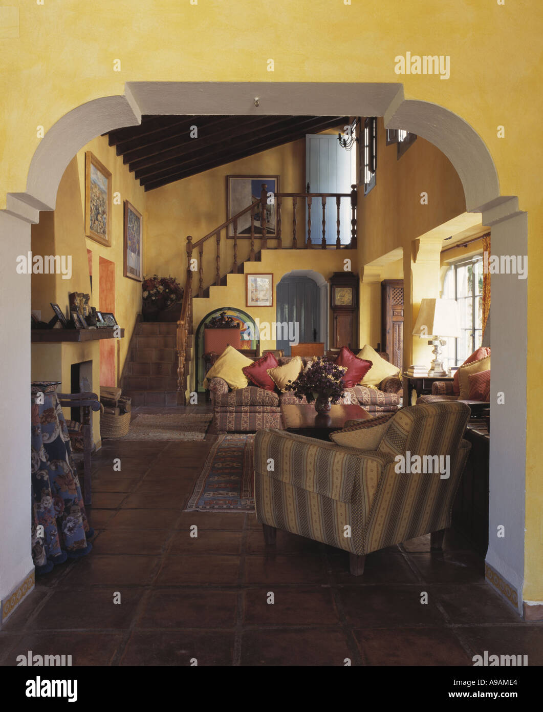 Spanish House Interior Stock Photo - Alamy