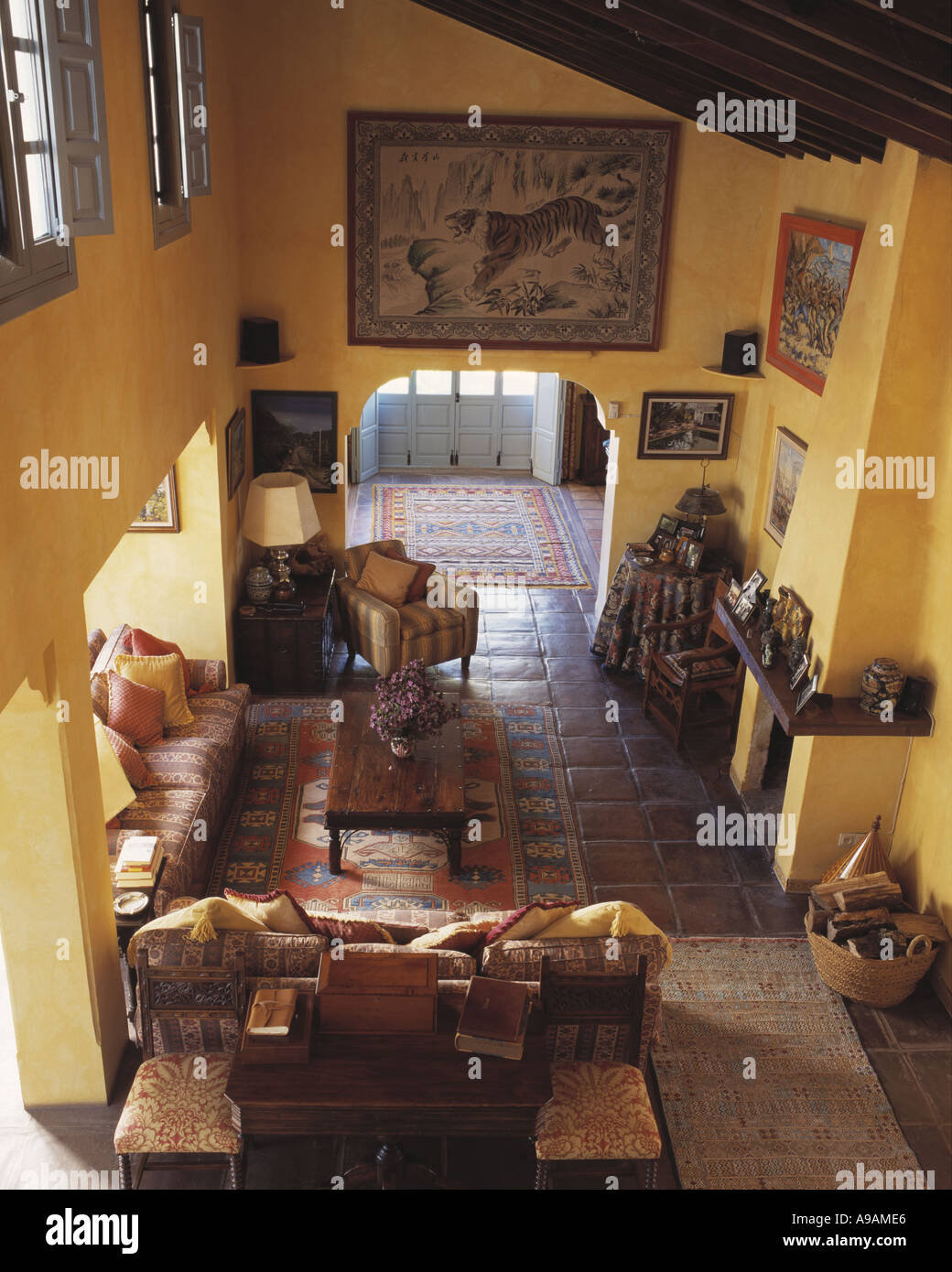 Aerial View of Livingroom Stock Photo - Alamy