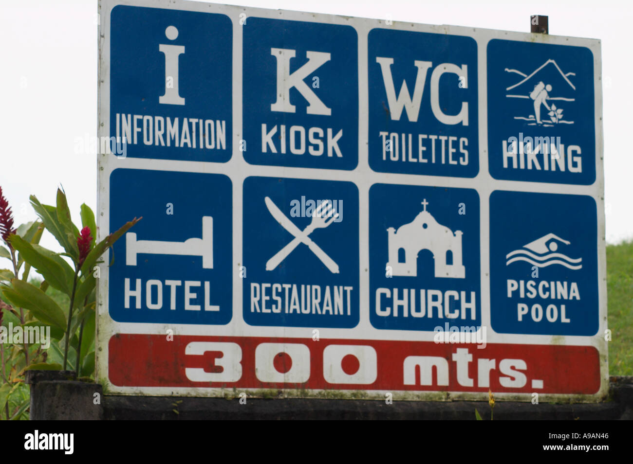 tourist sign Costa Rica Stock Photo - Alamy
