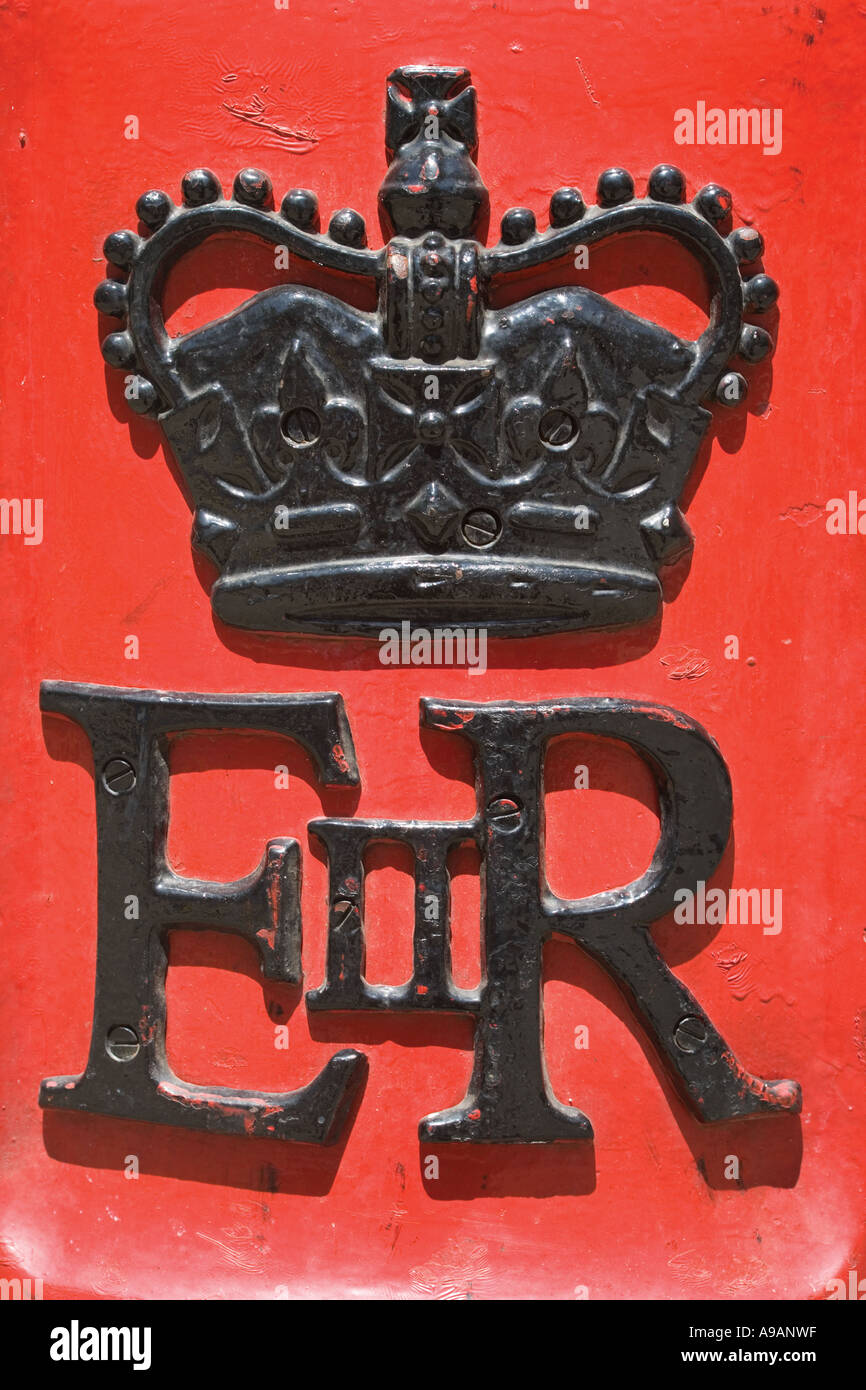 Gibraltar Royal insignia on Royal Mail post box in Main Street Stock ...