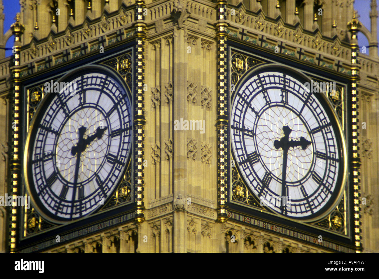 CLOCK FACES BIG BEN HOUSES OF PARLIAMENT LONDON ENGLAND UK Stock Photo ...