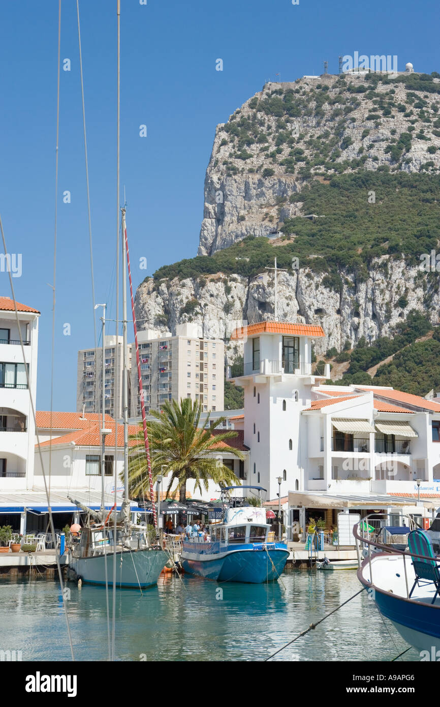 Gibraltar Yachts in Marina Bay with the Rock in background Stock Photo ...