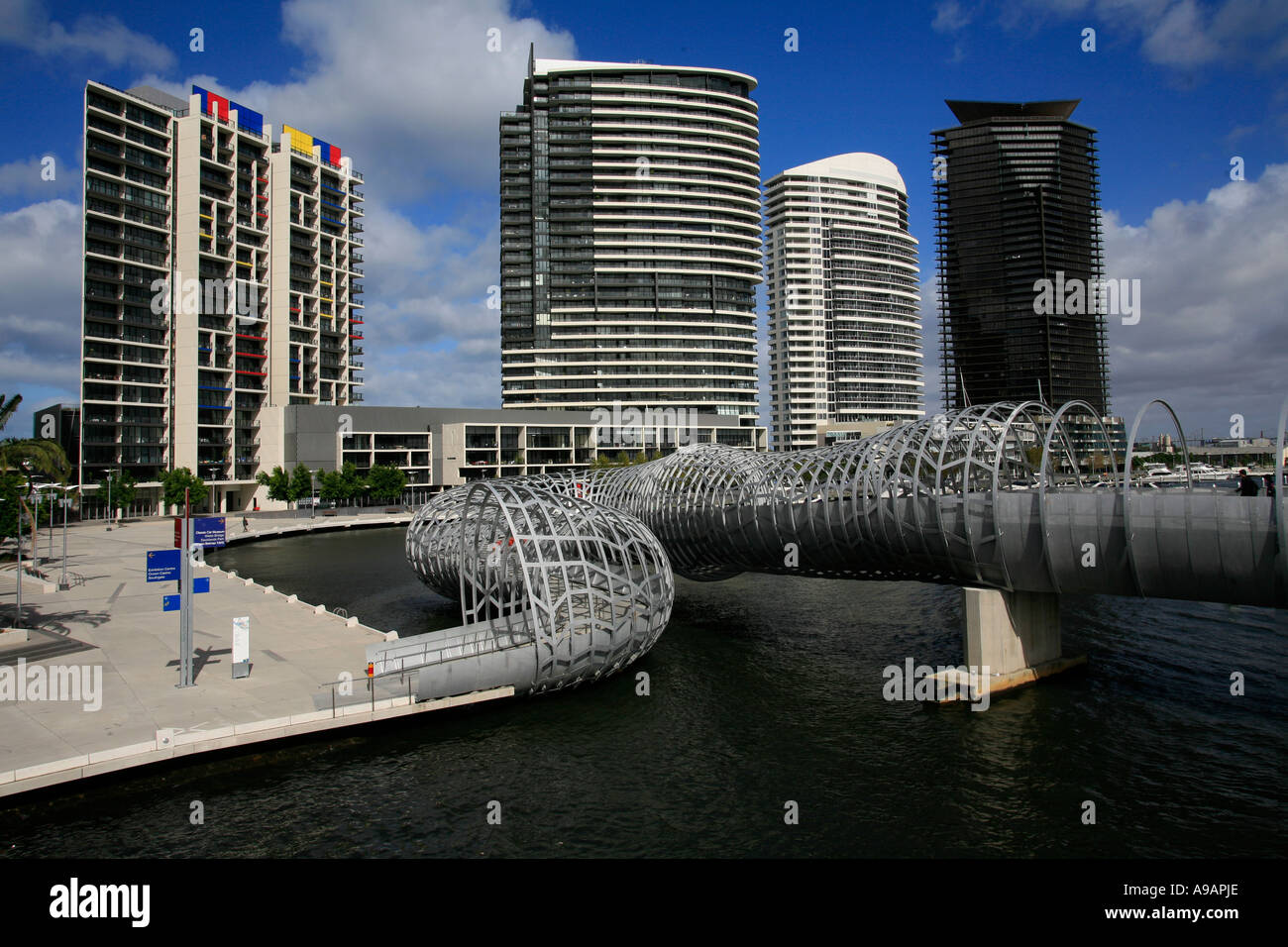Modern high rise development at Docklands in Melbourne Australia Stock ...