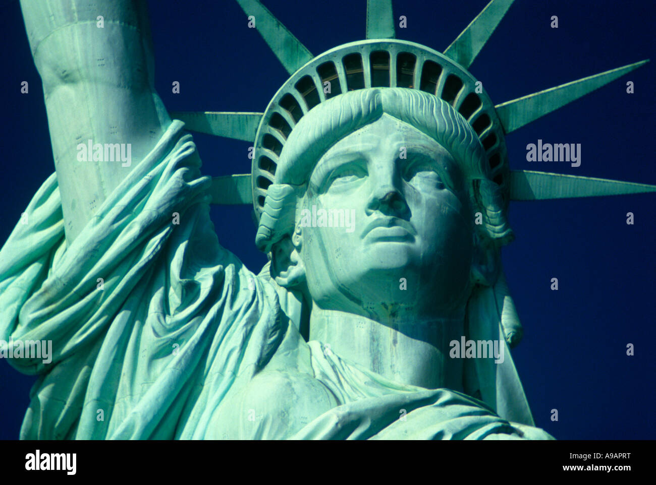FACE STATUE OF LIBERTY NATIONAL MONUMENT LIBERTY ISLAND NEW YORK HARBOR ...