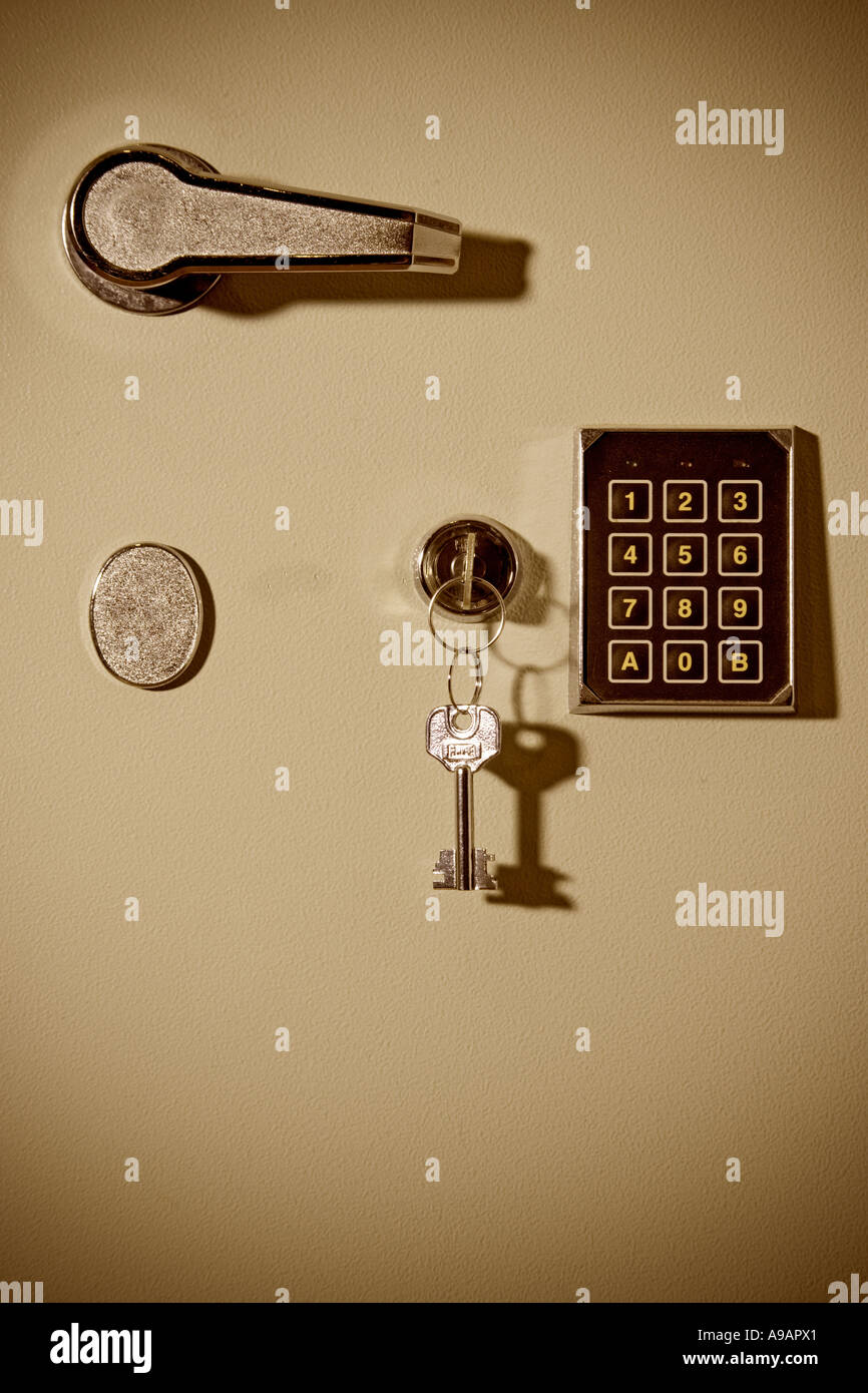 Safe with combination system and key Stock Photo - Alamy