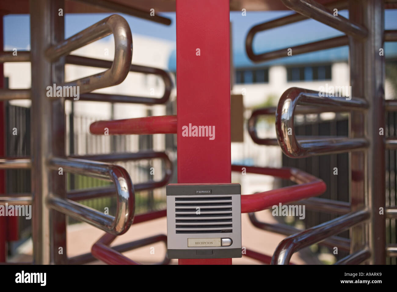 Turnstile controlling entry into an area Stock Photo - Alamy