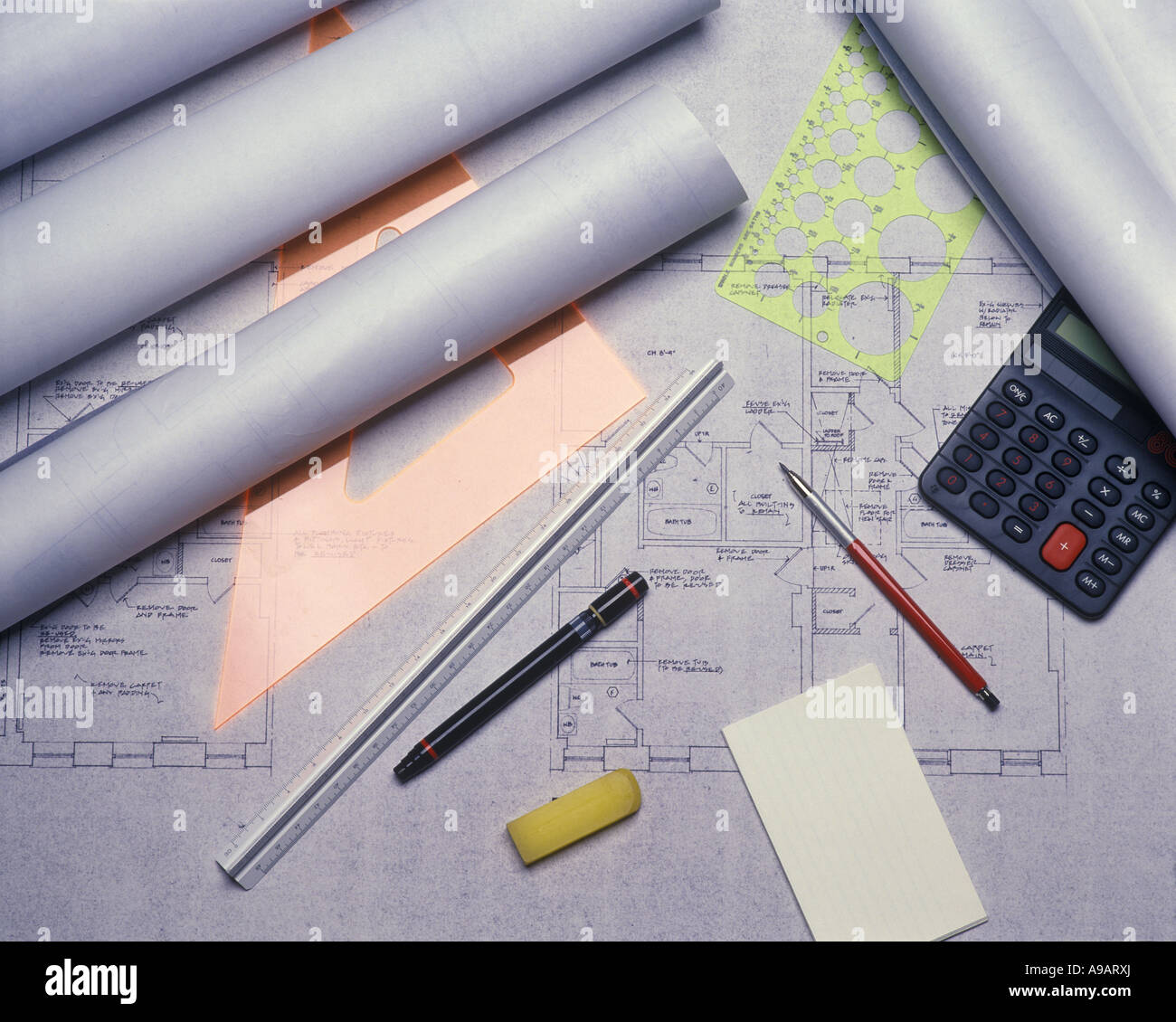BUILDING CONSTRUCTION PLANS Stock Photo - Alamy