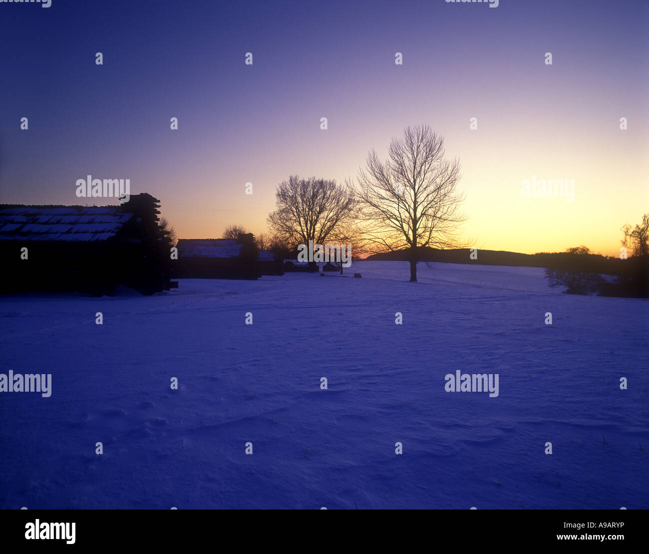 WINTER SNOW VALLEY FORGE NATIONAL HISTORICAL PARK PENNSYLVANIA USA ...