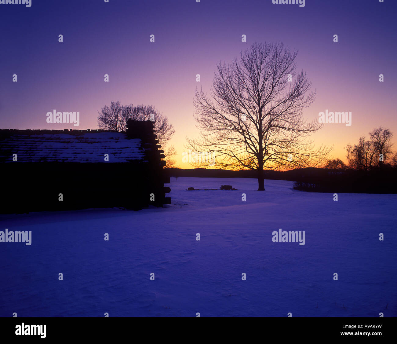 WINTER SNOW VALLEY FORGE NATIONAL HISTORICAL PARK PENNSYLVANIA USA ...