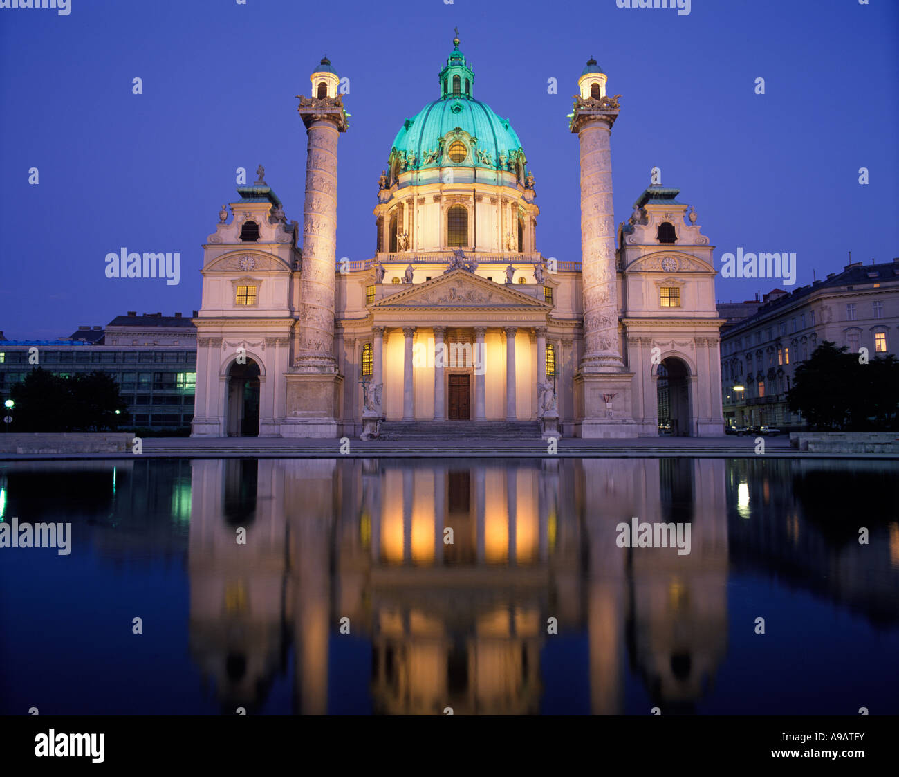 KARLSKIRCHE CHURCH OF SAINT CHARLES BORROMEO KARLSPLATZ VIENNA AUSTRIA ...