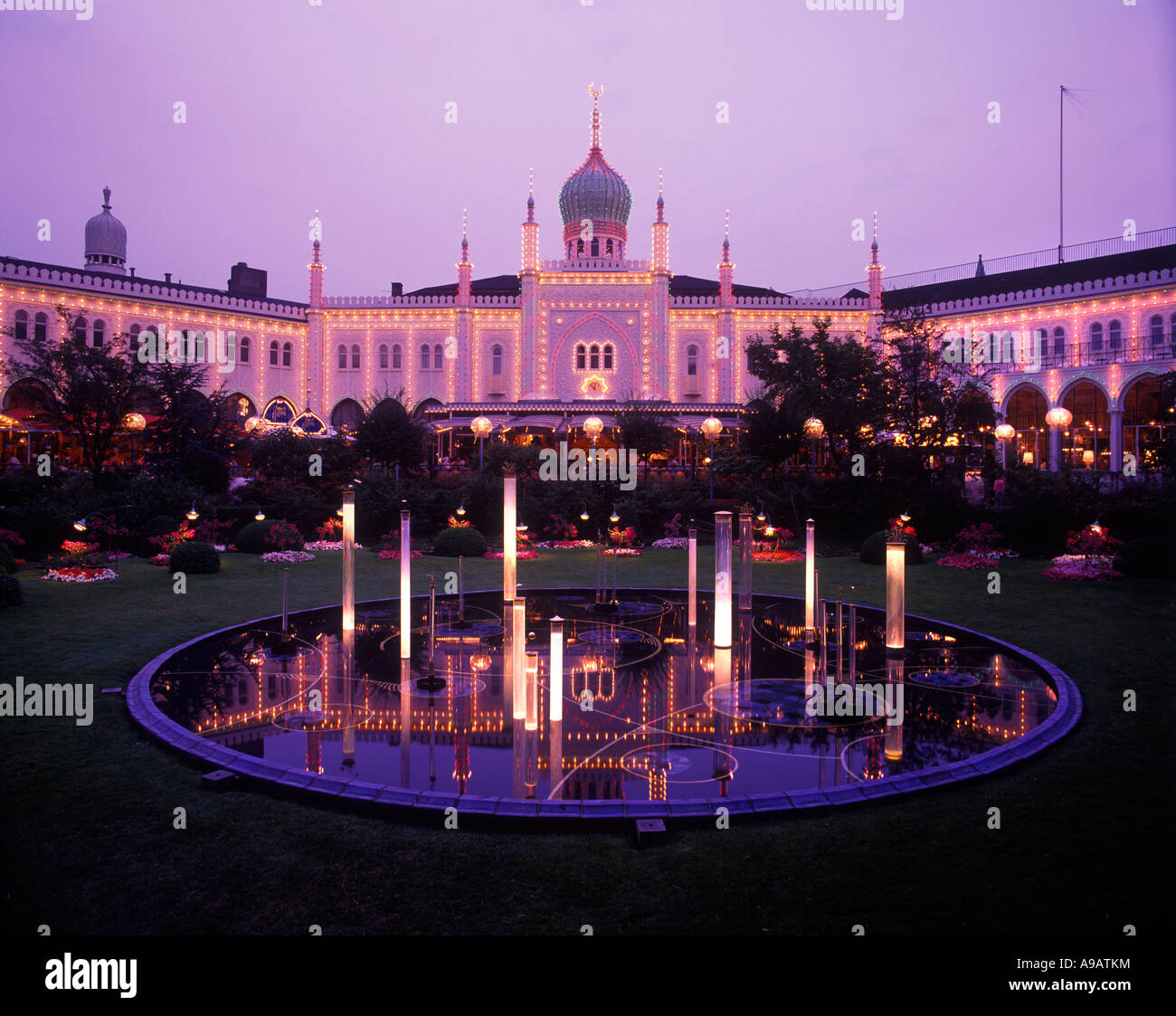 FOUNTAIN NIMB RESTAURANT PAVILION TIVOLI GARDENS COPENHAGEN DENMARK ...