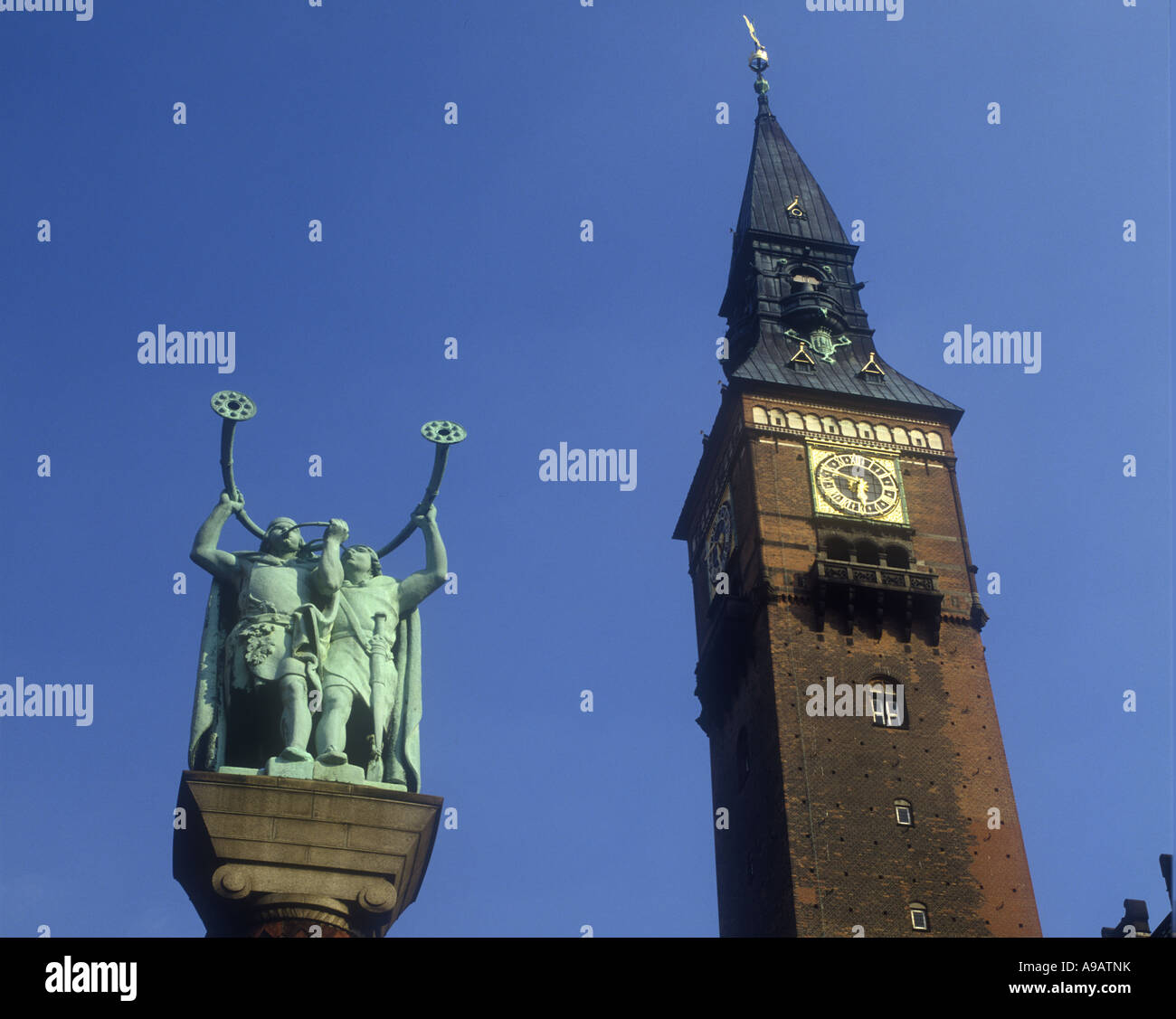 LUR BLOWER AND CITY HALL BELFRY COPENHAGEN DENMARK Stock Photo - Alamy