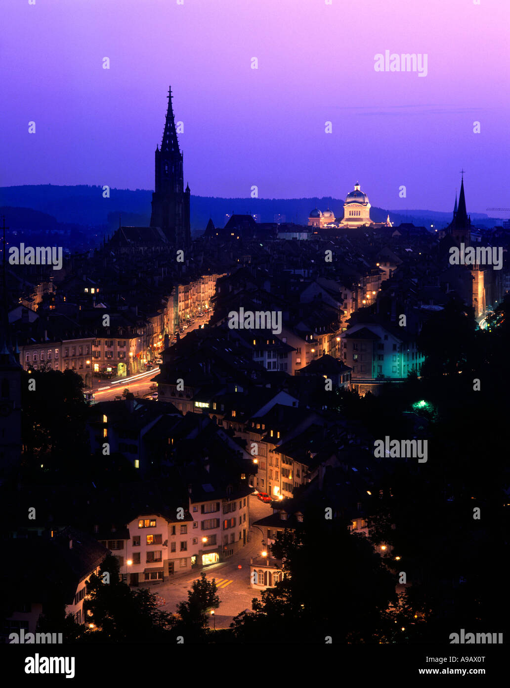 OLD TOWN SKYLINE BERN BERNER OBERLAND SWITZERLAND Stock Photo - Alamy