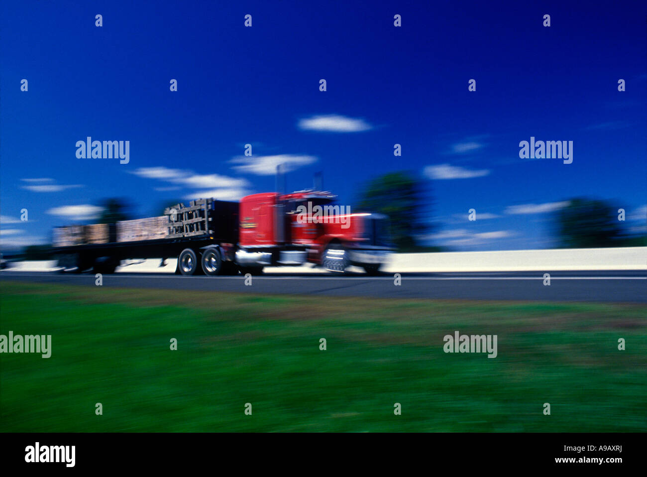 DIESEL SEMI TRAILER TRUCK ON INTERSTATE ROUTE 95 HIGHWAY NEW JERSEY USA ...