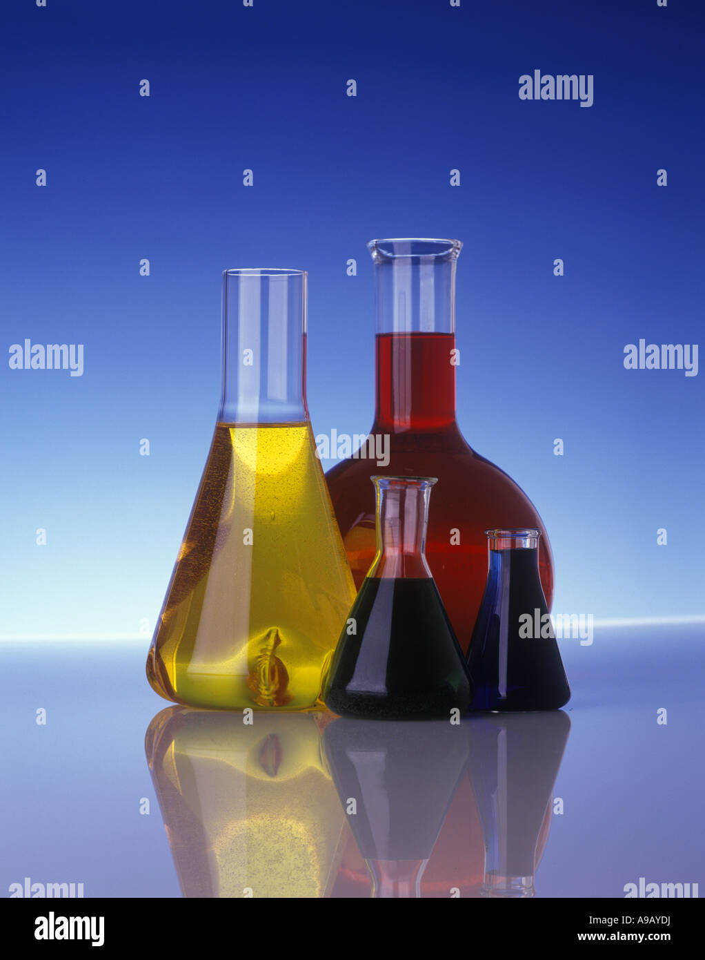 LABORATORY CHEMICAL FLASKS Stock Photo - Alamy