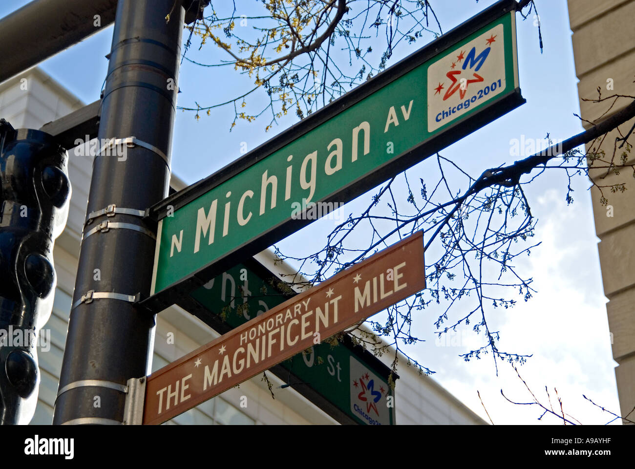 Michigan Avenue Street Sign Stock Photo - Alamy