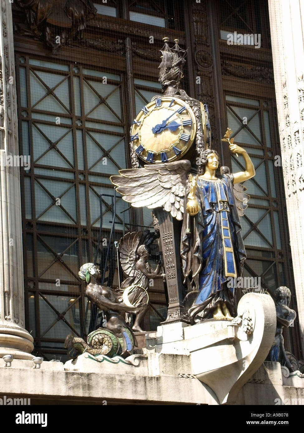 Oxford Street London sculpture and clock above the main entrance to ...