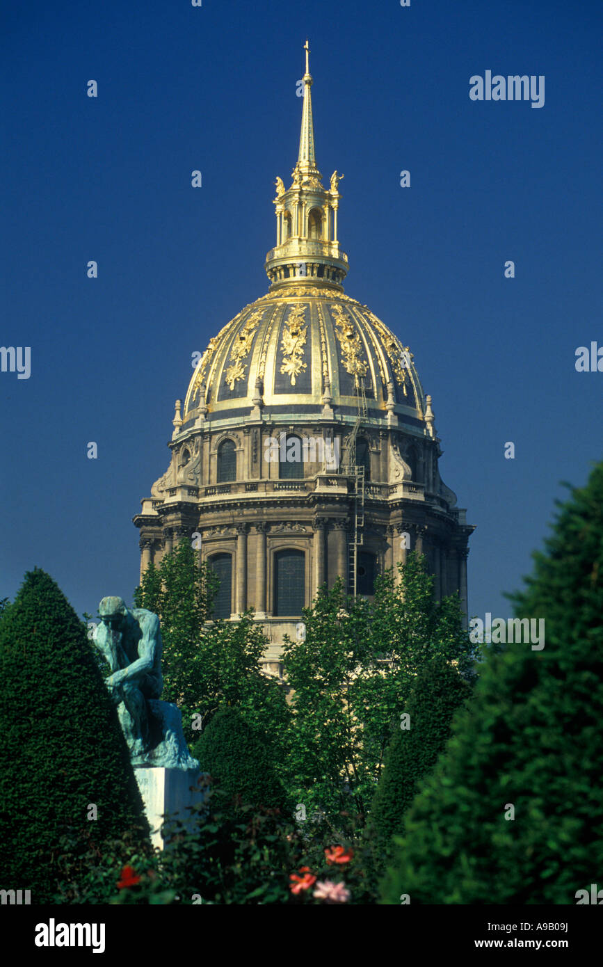 THINKER STATUE (©AUGUSTE RODIN 1909) LES INVALIDES DOME RODIN MUSEUM ...