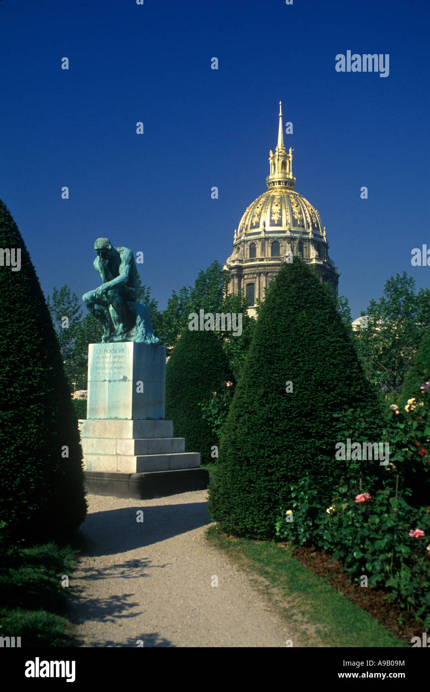 THINKER STATUE (©AUGUSTE RODIN 1909) LES INVALIDES DOME RODIN MUSEUM ...