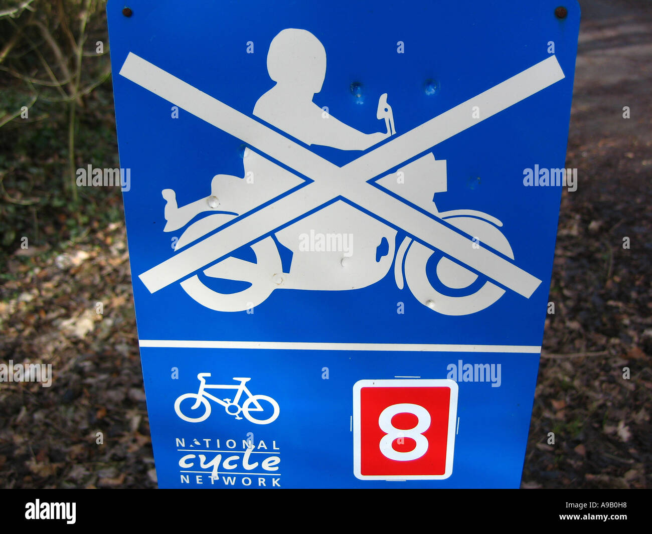 National Cycle Network Sign Banning Motorbikes Transport Sport and ...