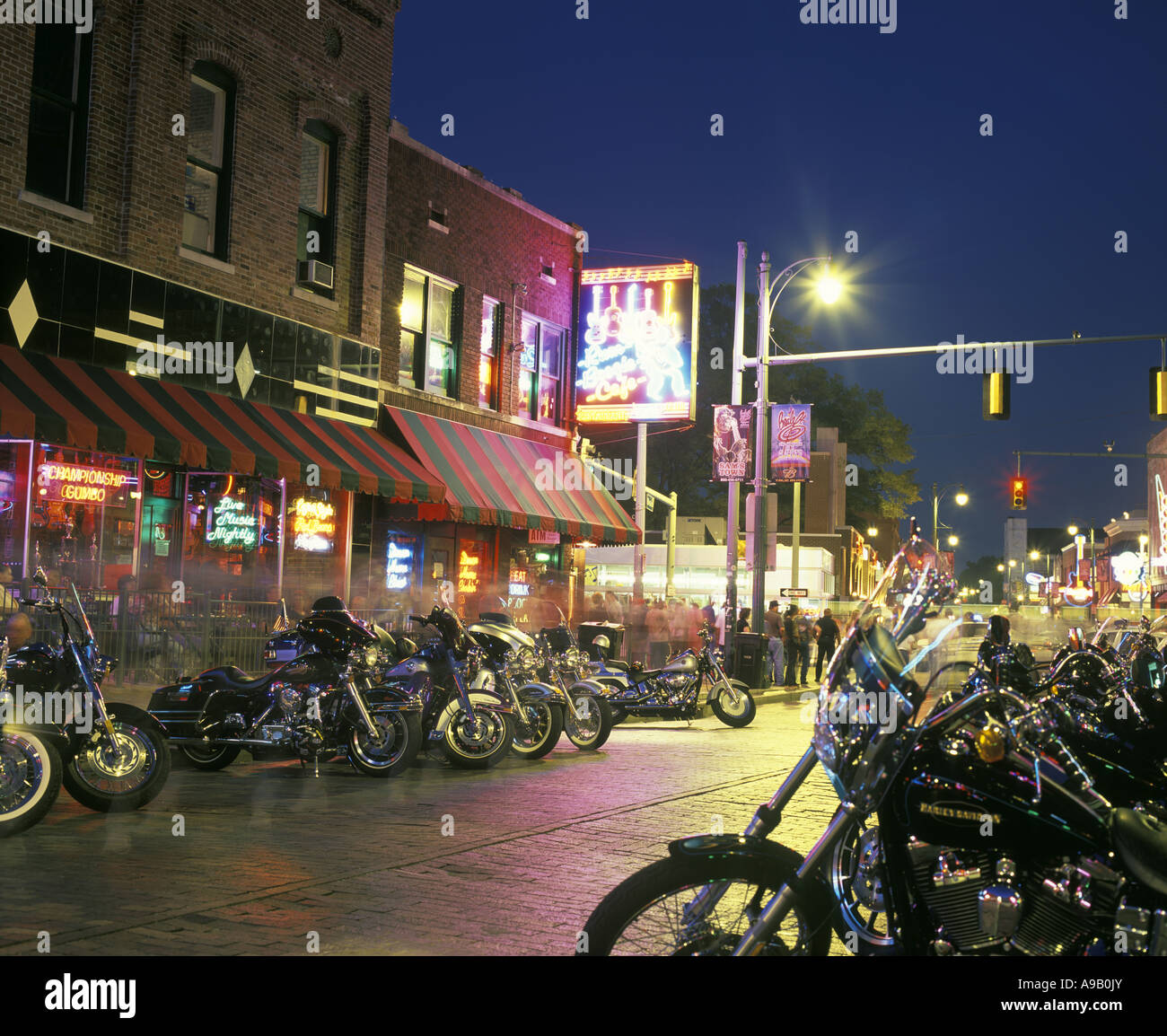 HARLEY DAVIDSON MOTORBIKES BEALE STREET MEMPHIS TENNESSEE USA Stock ...