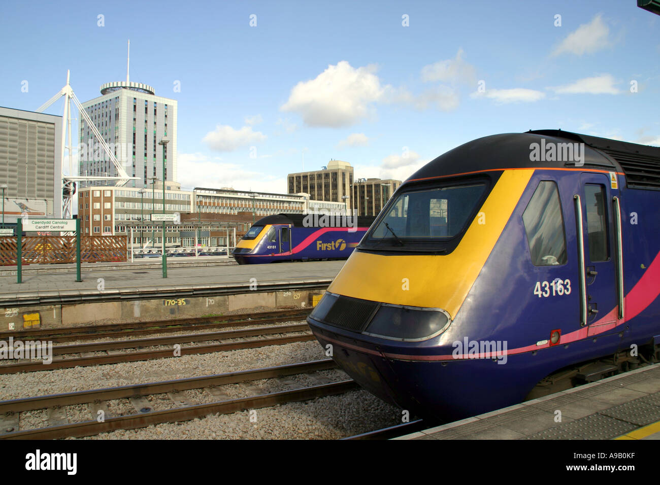 High Speed Trains at Platform Cardiff Central Station South Wales Stock ...