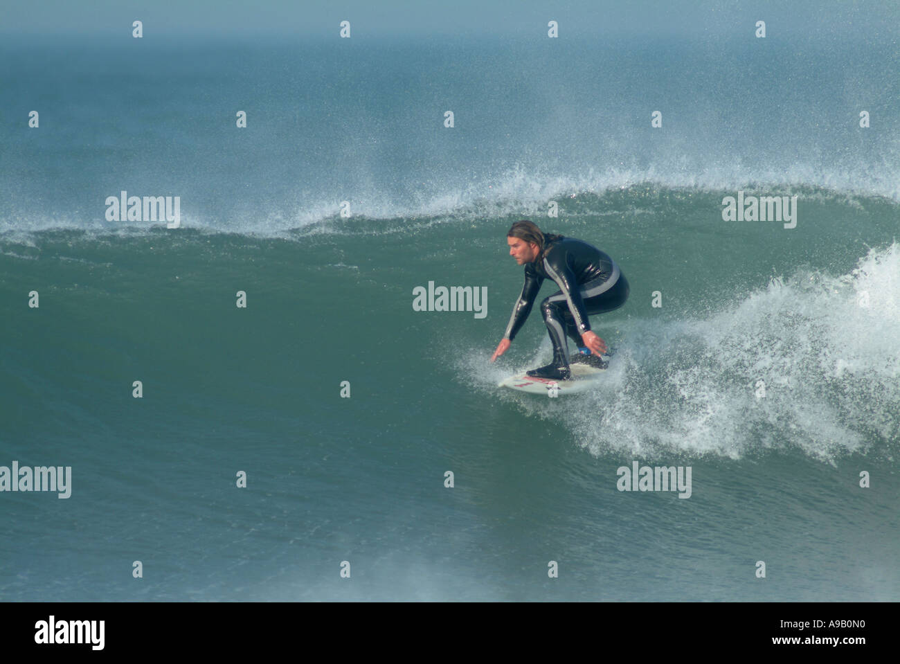 Surfing Freshwater West Pembrokeshire West Wales Stock Photo - Alamy