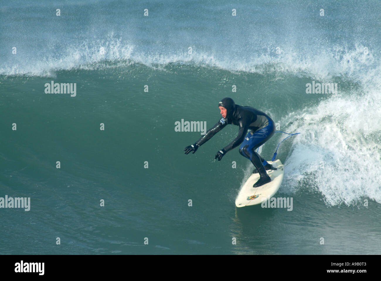 Surfing Freshwater West Pembrokeshire West Wales Stock Photo - Alamy