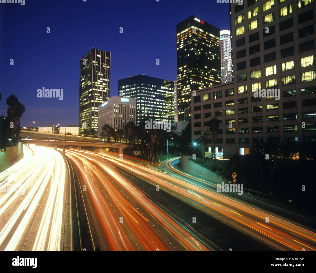ROUTE 110 HIGHWAY DOWNTOWN LOS ANGELES CALIFORNIA USA Stock Photo - Alamy