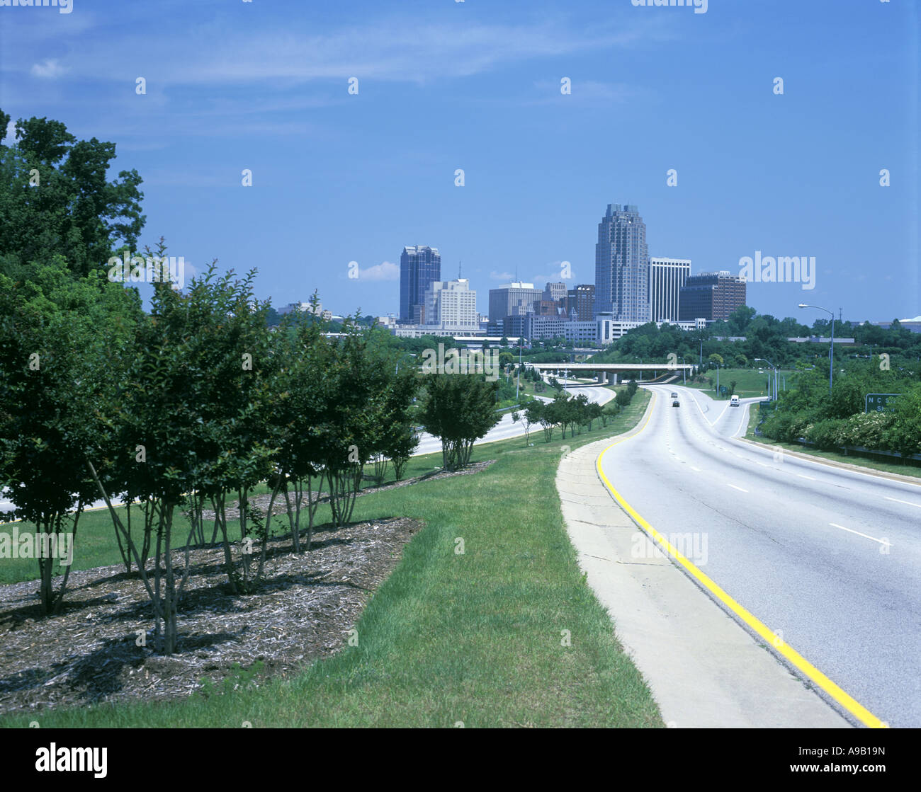 HIGHWAY DOWNTOWN SKYLINE RALEIGH NORTH CAROLINA USA Stock Photo - Alamy