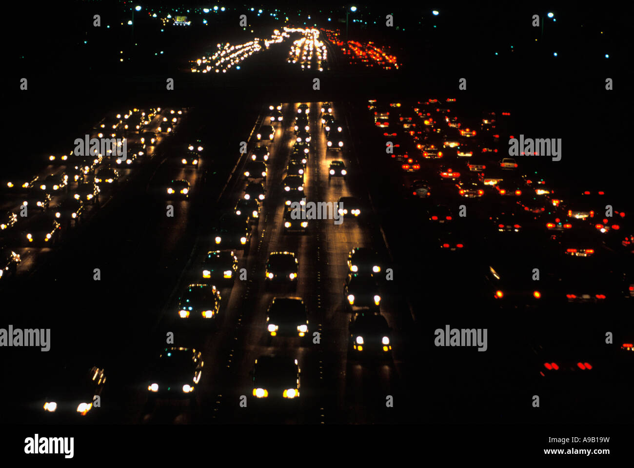 ROAD TRAFFIC ROUTE 110 HIGHWAY LOS ANGELES CALIFORNIA USA Stock Photo ...