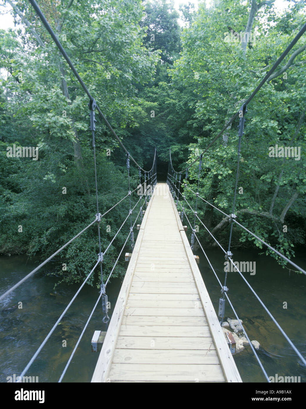 FEWS FORD SUSPENSION FOOTBRIDGE ENO STATE PARK DURHAM NORTH CAROLINA ...