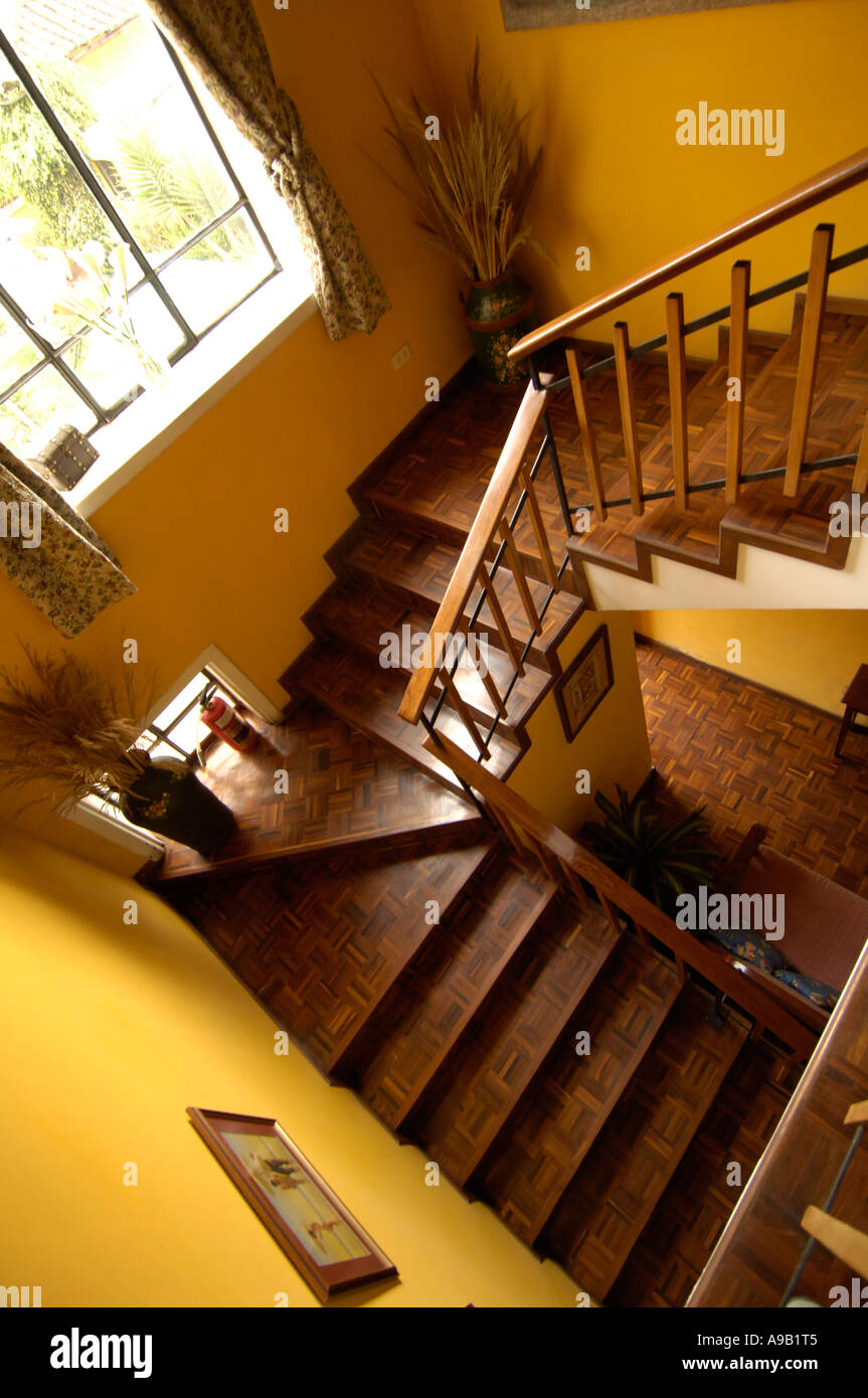 Ecuador Quito Hotel with yellow Colonial style interior architecture ...
